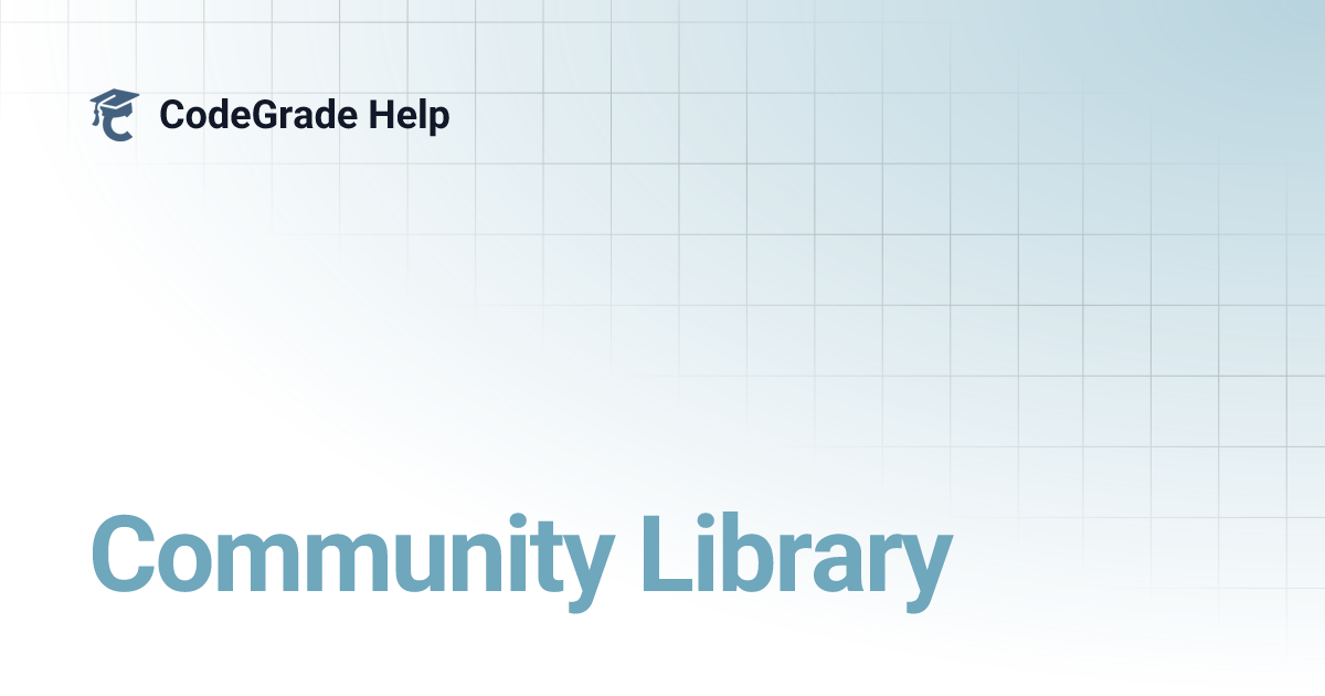 Community Library | CodeGrade Help